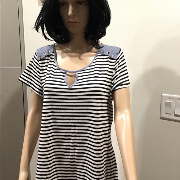 Adele & May | Tops | Adele May Chambray Striped Denim Top | Poshmark